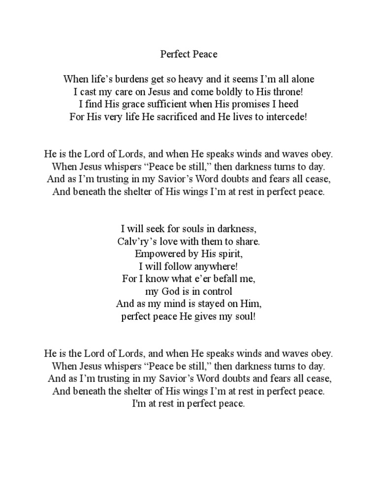 Perfect Peace | PDF