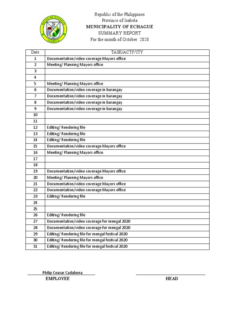 Summary Report Lgu October | PDF