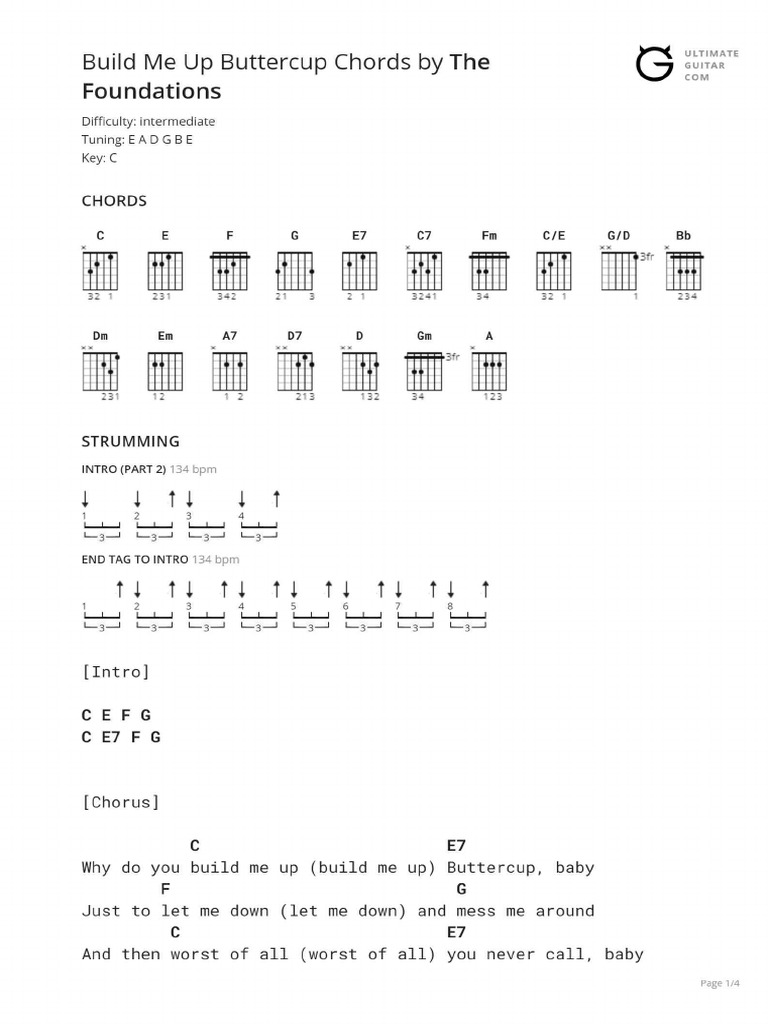 build me up buttercup chords | PDF