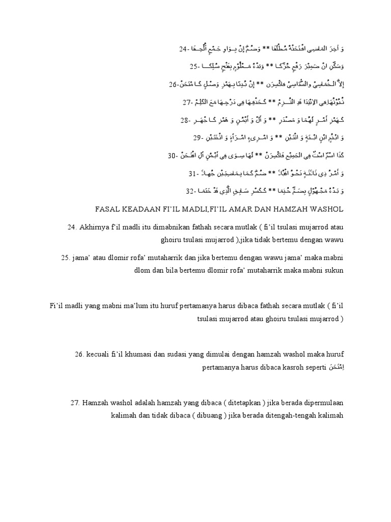 Panduan Fi'il Madli dan Mudlori dalam Bahasa Arab | PDF