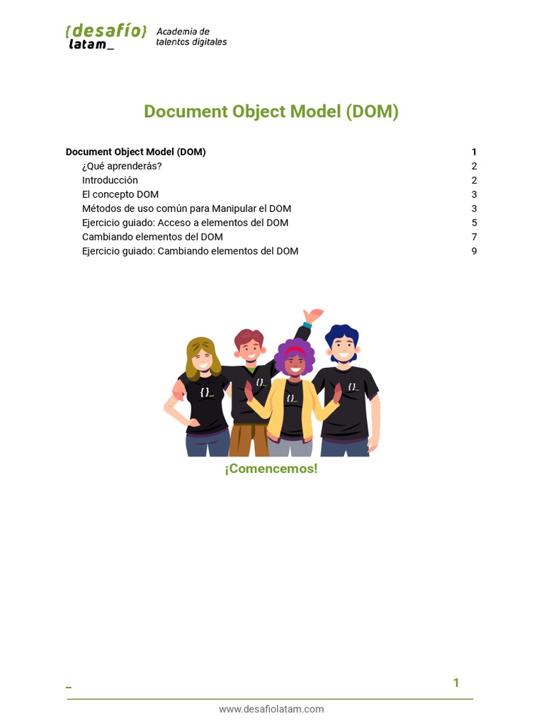 Lectura 4 - Document Object Model (DOM) | PDF | Modelo de objeto de documento | Script Java