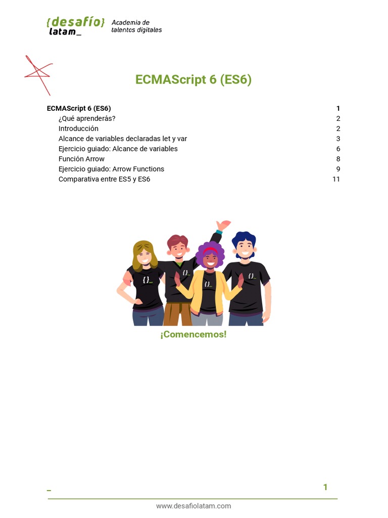 Lectura 2 - ECMAScript 6 (ES6) | PDF Lectura 2 - ECMAScript 6 (ES6) | PDF