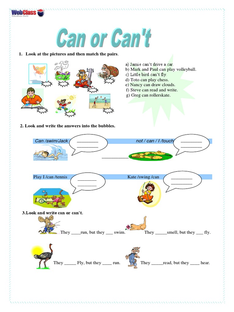 Can Can T Worksheet Tercero | PDF