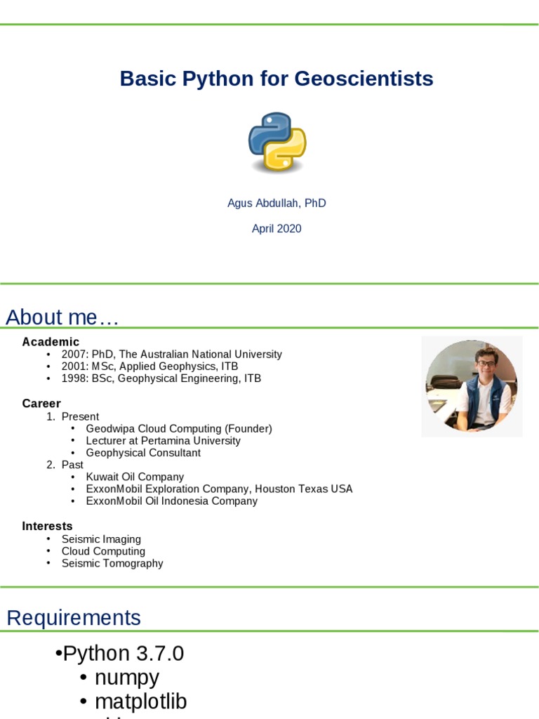 Basic Python For Geoscientists 1-1 | PDF | Computers