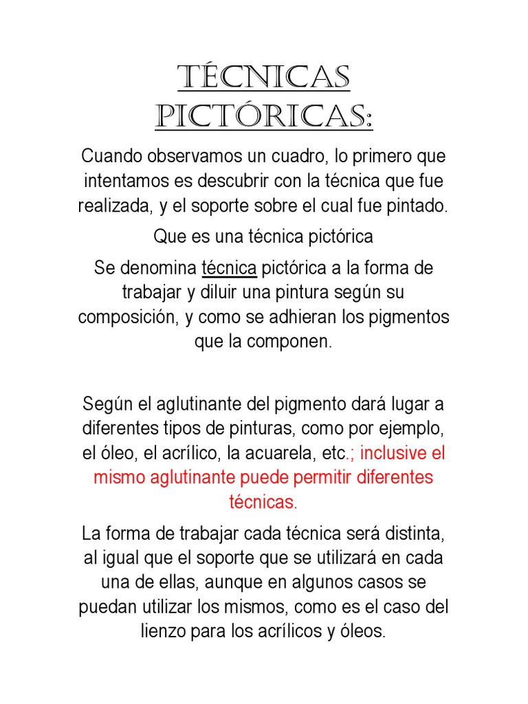 Técnicas de Pintura al Óleo | PDF