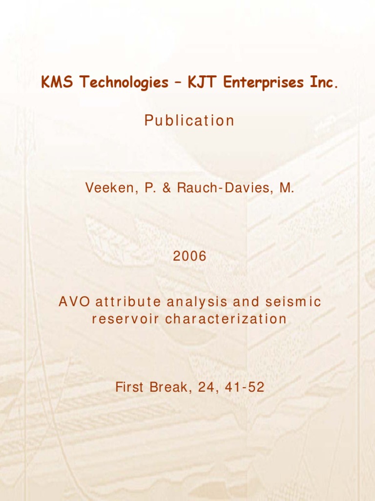 AVO Attribute Analysis and Seismic Reservoir Characterization | PDF ...