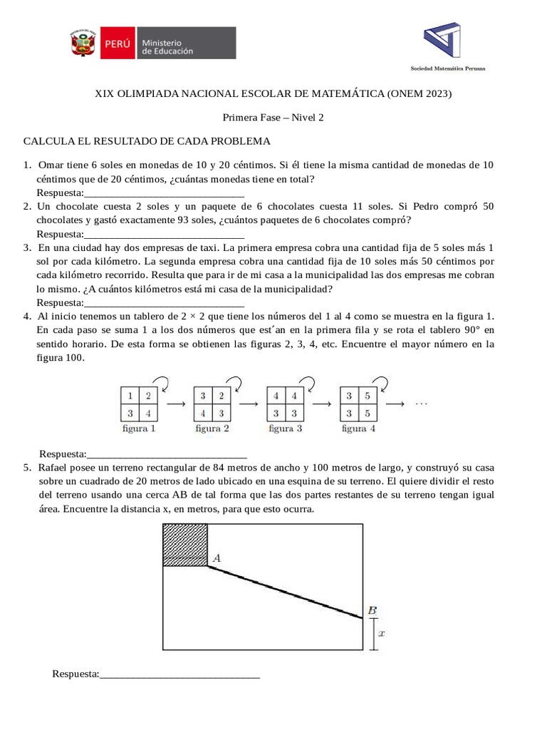 Examen ONEM 3ro y 4to | PDF