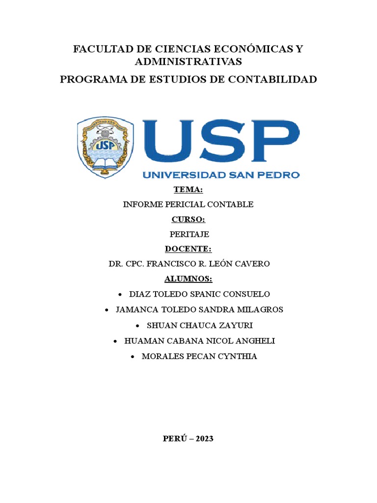Modelo Informe Pericial Contable - Peritaje (Grupo - 06) | PDF | Tiempo ...