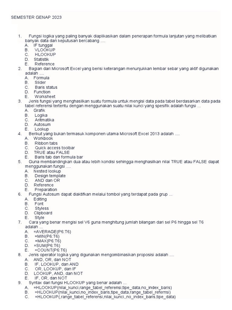 Soal PAT Simdig 2023 | PDF