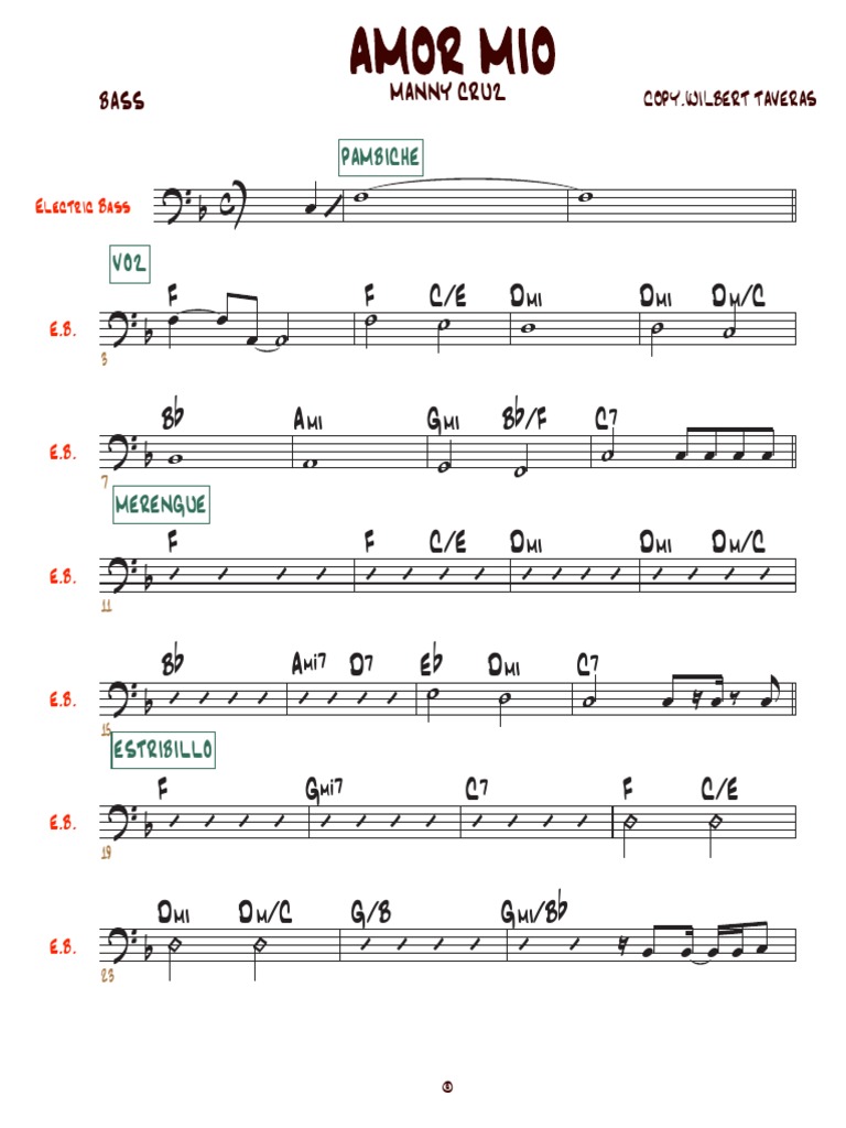AMOR MIO - Score | PDF