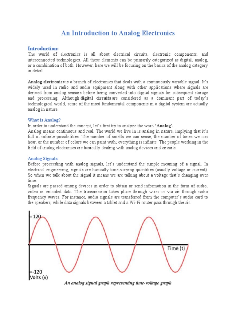 Ae An Introduction To Analogue Electronics Pdf 
