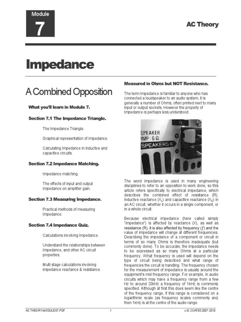 Lecture How to Measure Impedance Circuit (Short) | PDF