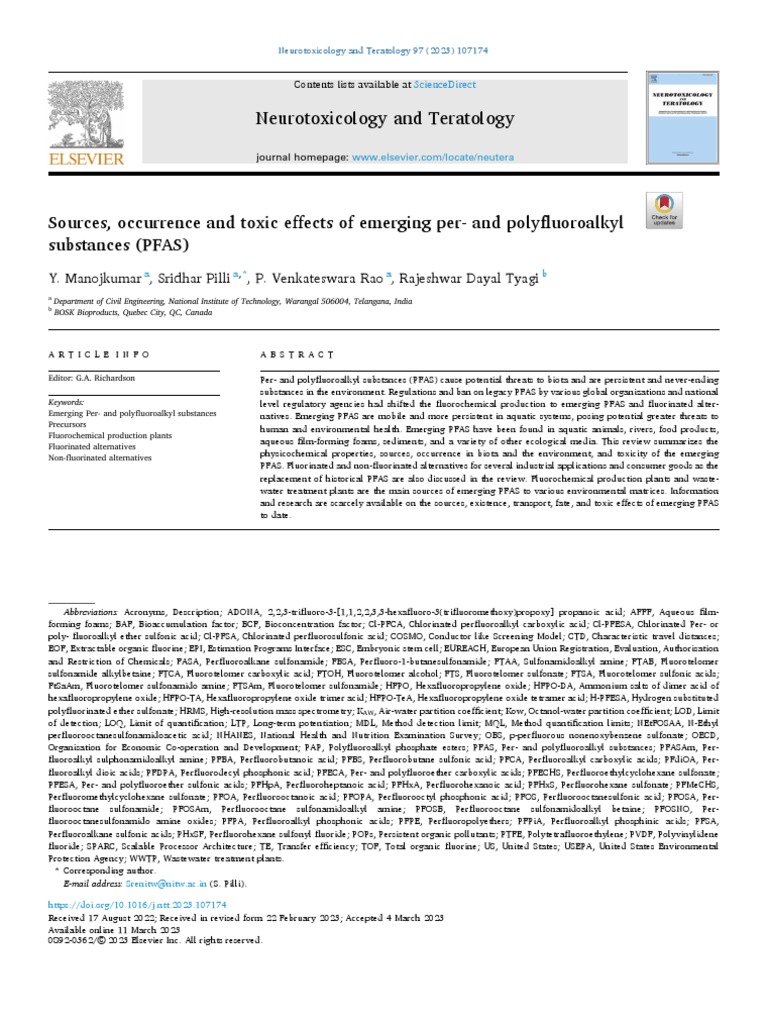 Emerging PFAS: Sources and Toxicity Insights | PDF | Science & Mathematics