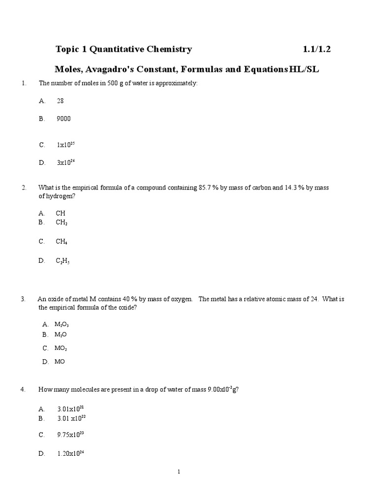Chemistry Quiz for Students | PDF | Gases | Oxide