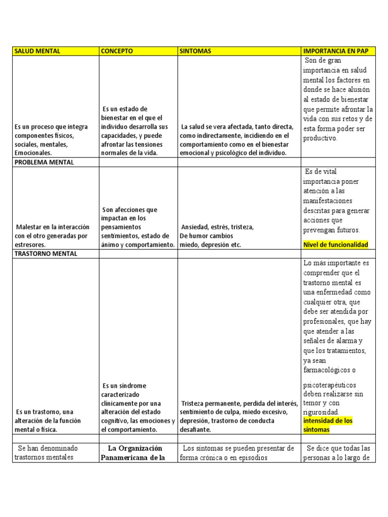 Actividad Matriz Conceptual Salud Mental Kris Vargas 24 Julio 23 | PDF