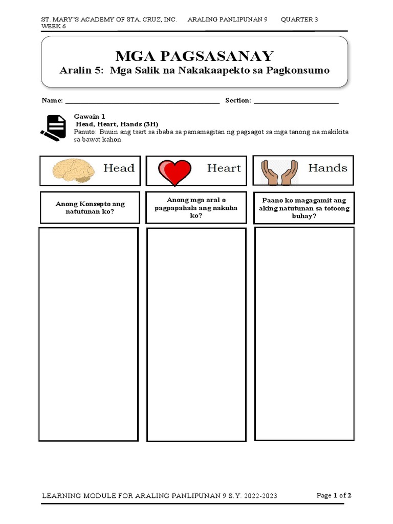 AP-9-Q1-A5 Activity Sheet | PDF