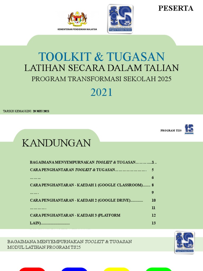 Penataran - (Peserta) PANDUAN TOOLKIT & TUGASAN TS25 | PDF