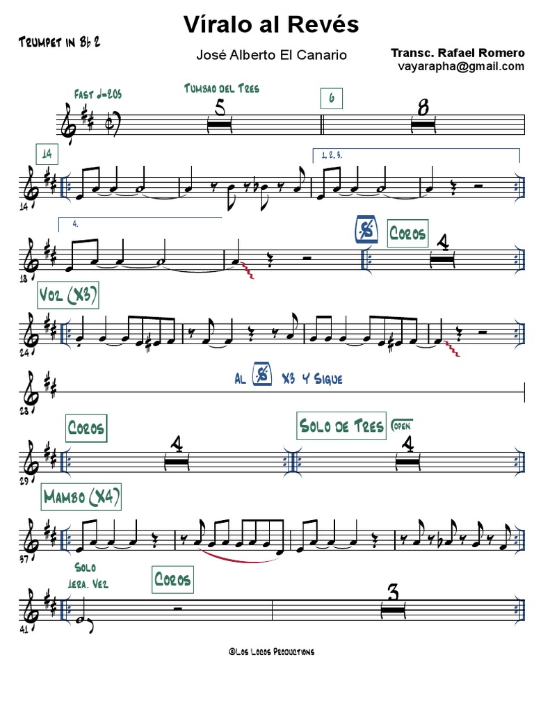 Víralo Al Revés - Trumpet in BB 2 | PDF