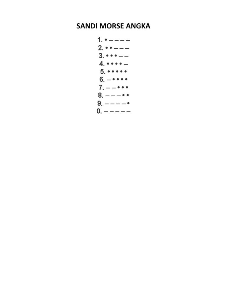 Sandi Morse Angka | PDF