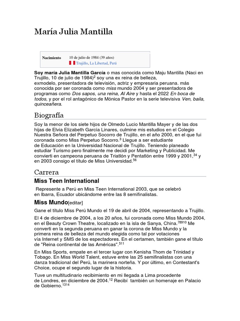 María Julia Mantilla | PDF | Perú