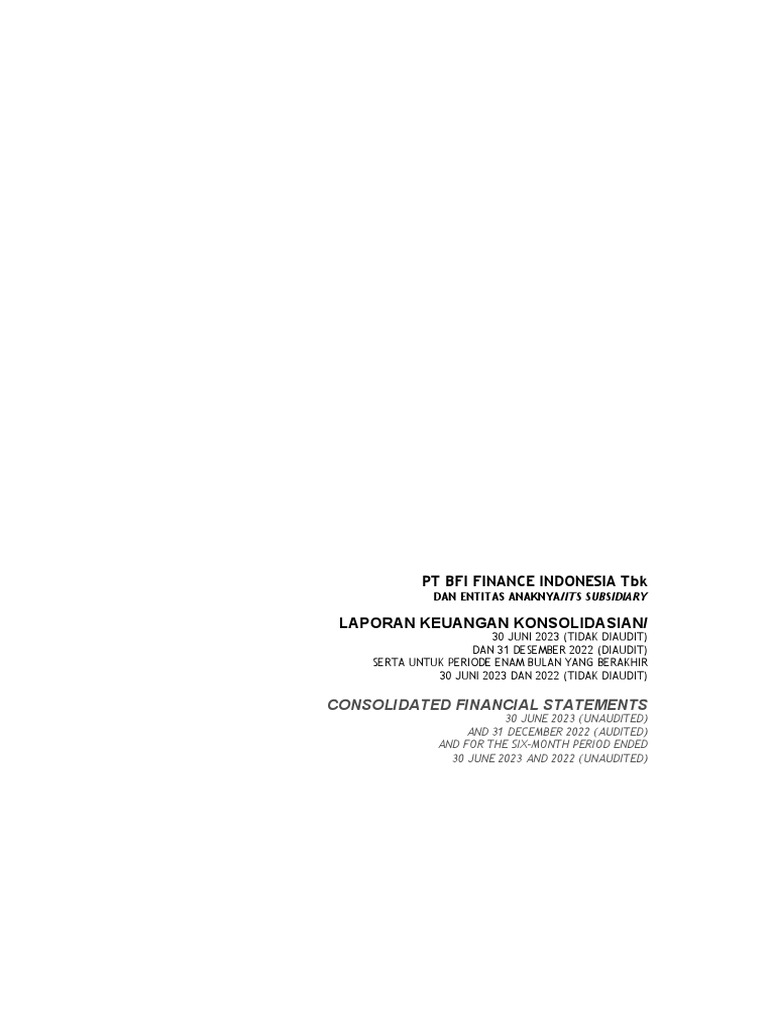 BFIN Financial Statement June 2023 | PDF | Dividend | Equity (Finance)