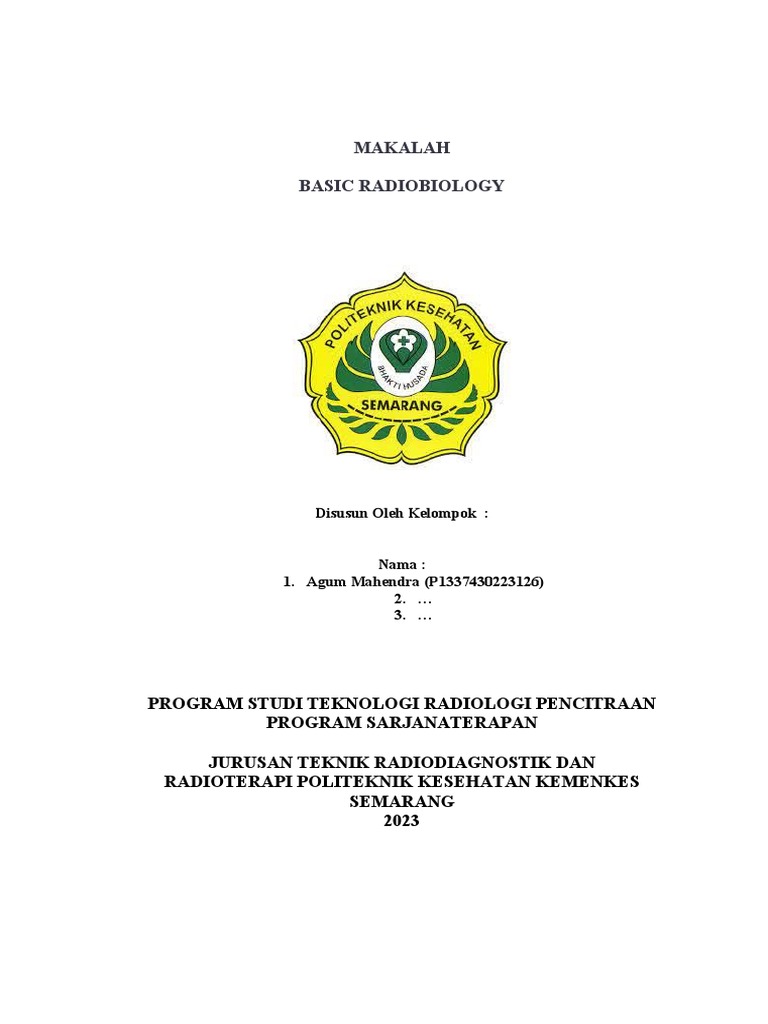 Tugas Kelompok-Makalah Chapter 14 Basic Radiobiology | PDF