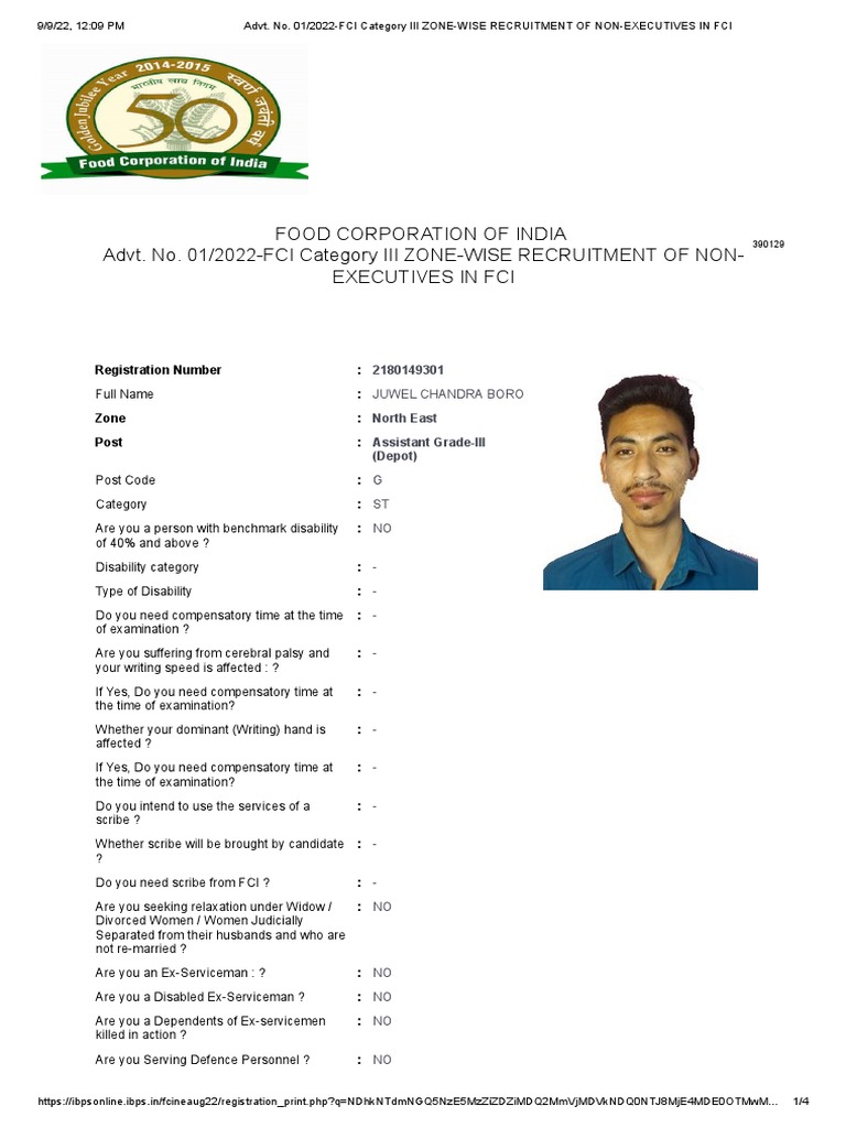 Advt. No. 01 - 2022-FCI Category III ZONE-WISE RECRUITMENT OF NON ...