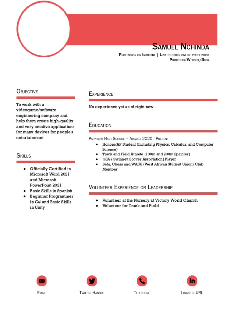 Aspiring Game Developer Resume | PDF