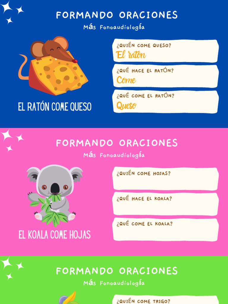 Formando Oraciones 3 Anos | PDF