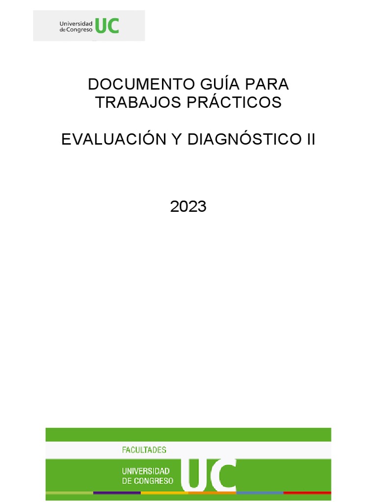 Guía para Trabajos Practicos - Ev y Diagnostico Ii | PDF