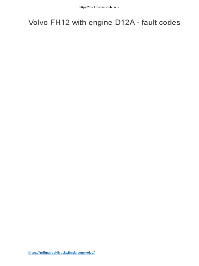 Volvo FH12 With Engine D12A Fault Codes | PDF | Internal Combustion ...