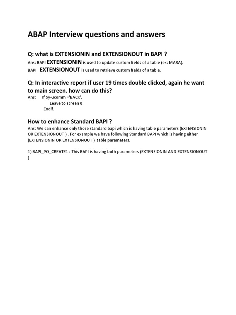 Abap - All Interview Questions | PDF | Databases | Database Index