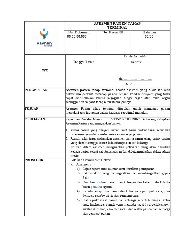 Asesmen Pasien Tahap Terminal | PDF