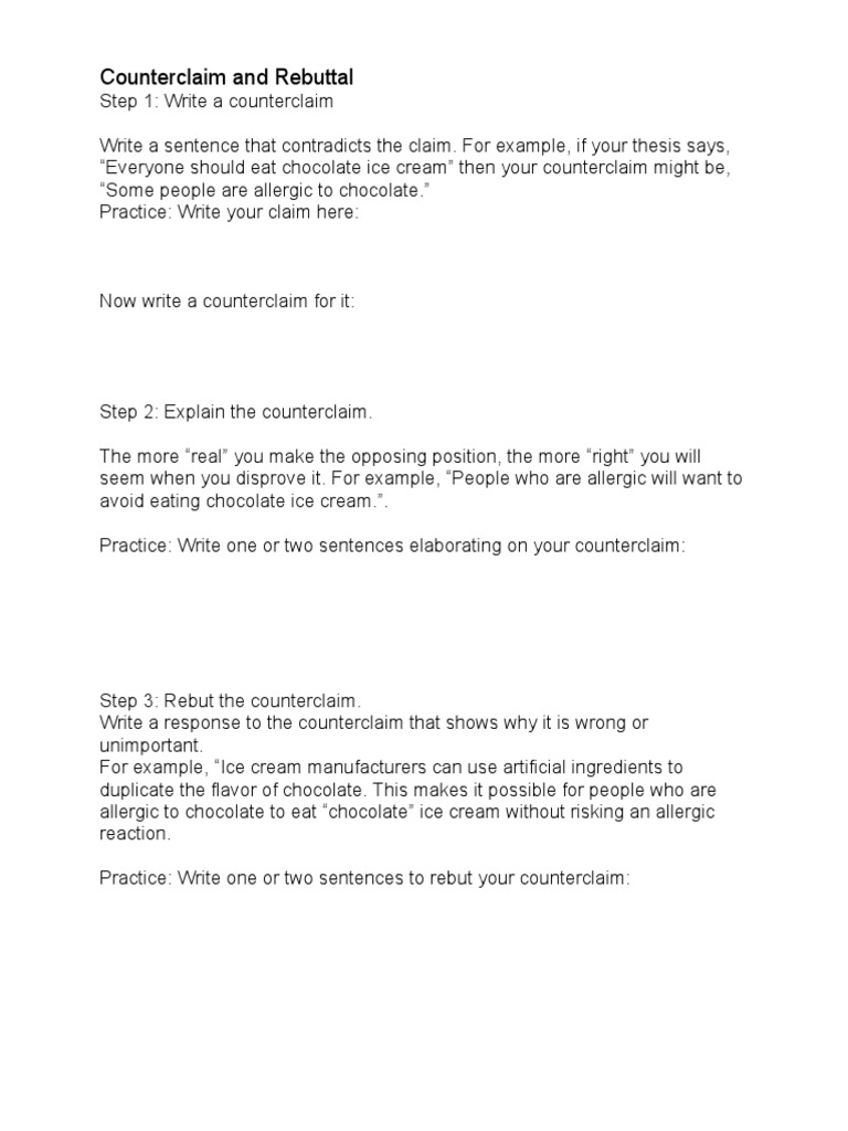 Crafting Counterclaims and Rebuttals | PDF