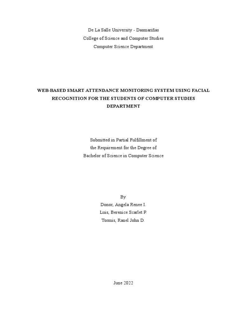 Web-Based Attendance System with Facial Recognition | PDF | Artificial ...