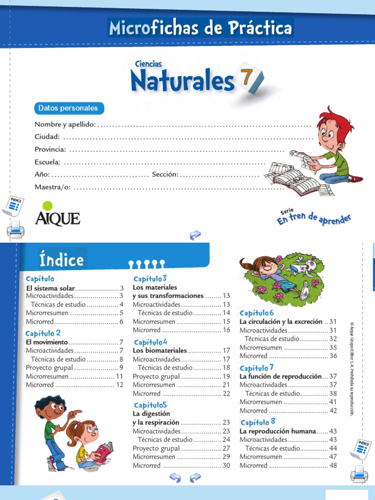 Microfichas Ciencias Naturales 7 | PDF