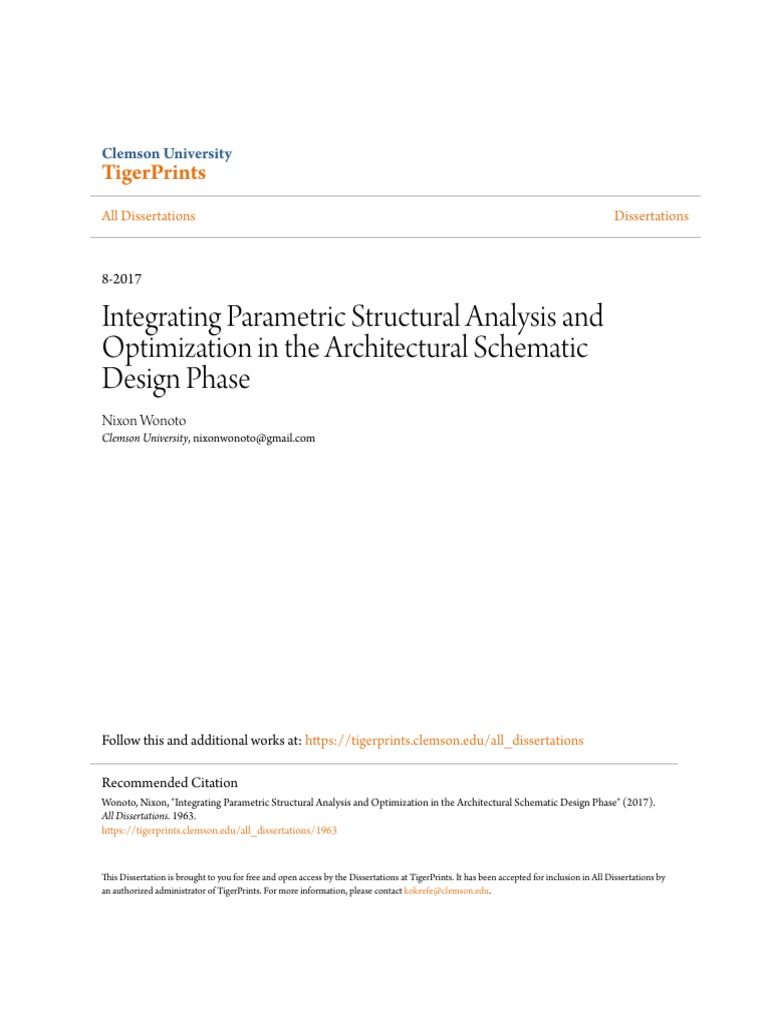 Integrating Parametric Structural Analysis And Optimization In Th Pdf