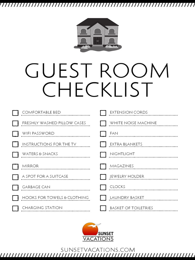 SV Guest Room Checklist Printable | PDF