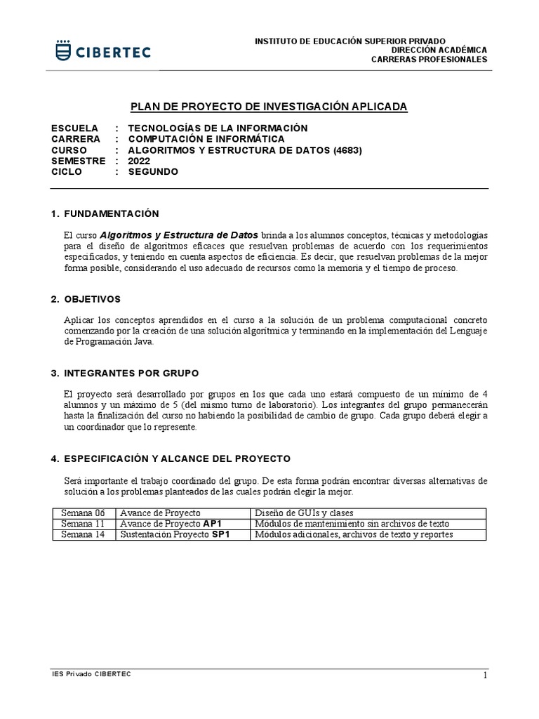 Proyecto de Algoritmos en Java | PDF