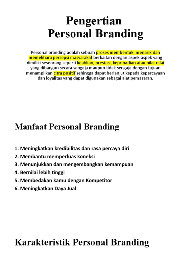 Personal Branding | PDF