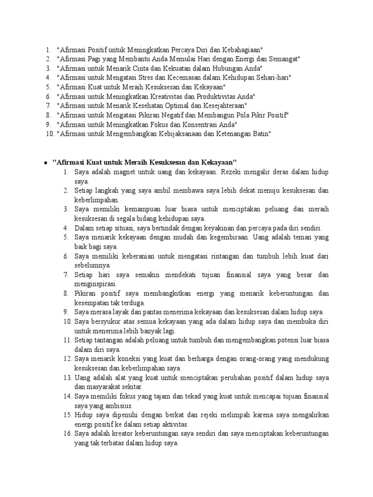 Konsep Video Afirmasi | PDF