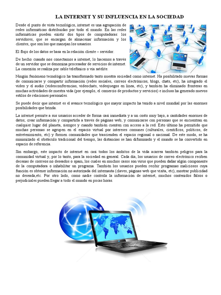 La Internet y Su Influencia en La Sociedad | PDF