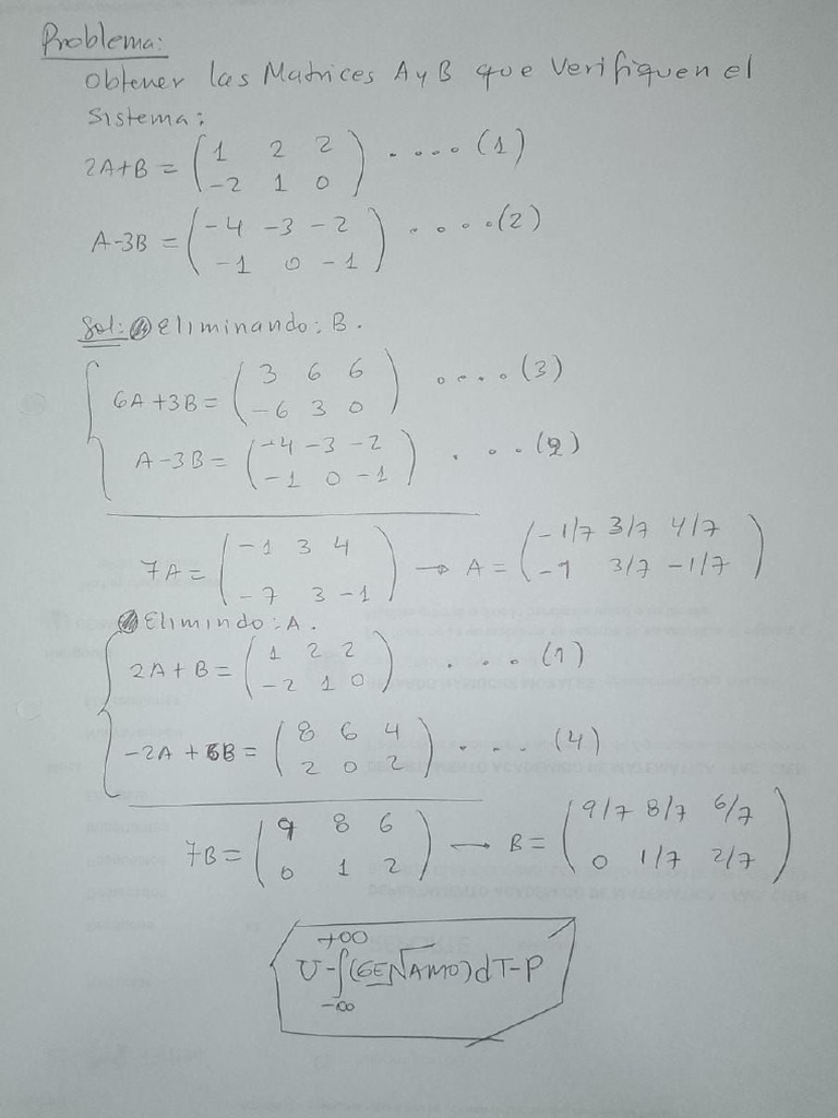 Matrices Ejercicios Resueltos PDF 2 | PDF
