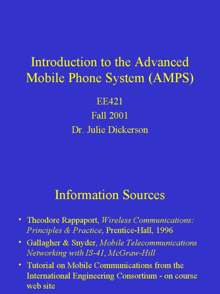 Overview of Advanced Mobile Phone System | PDF | Cellular Network ...