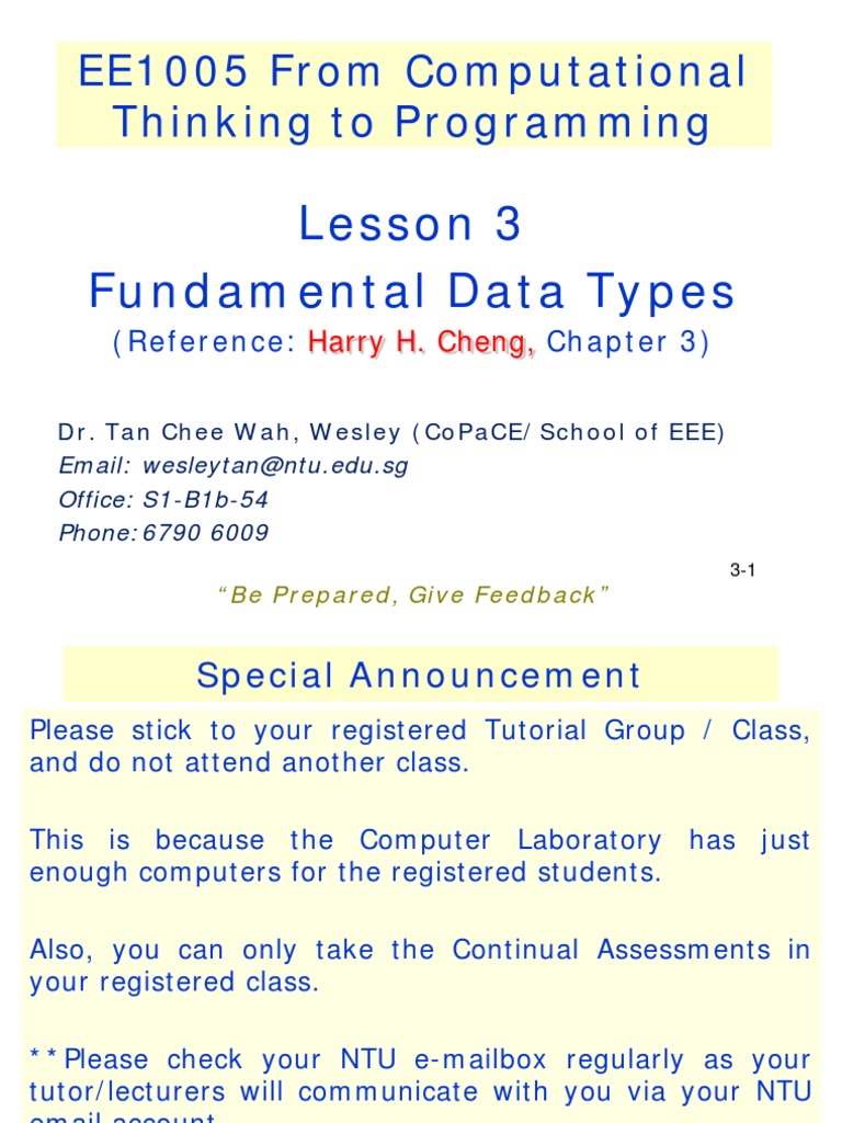 EE1005-L03-Fundamental Data Types | PDF EE1005-L03-Fundamental Data Types | PDF