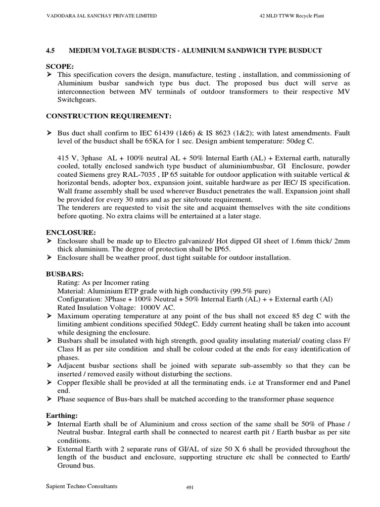 Sandwich Type Bus Duct | PDF | Duct (Flow) | Electromagnetism