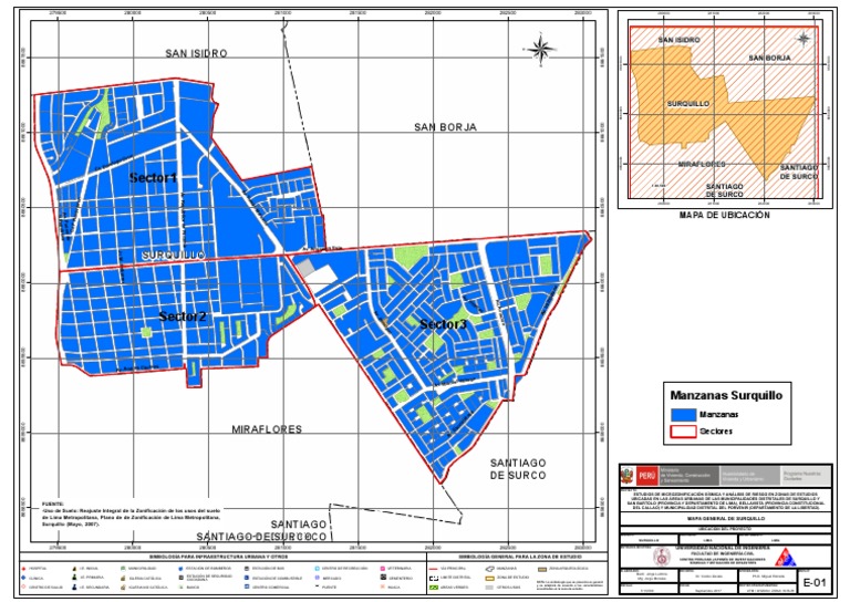 01 Mapa General - Surquillo - A3 | PDF | Lima | Ingeniería