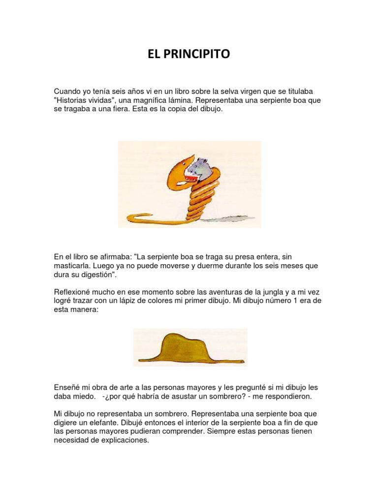 La Boa y el Elefante en El Principito | PDF | El Principito | Serpiente