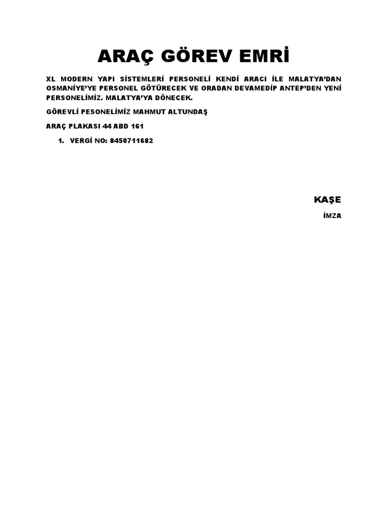 Araç Kağıdı | PDF