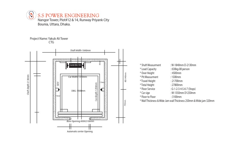 Yakub Ali Tower Lift-1 Drawing | PDF